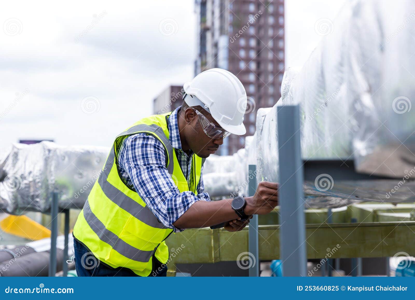 Industrial Engineer Work on Site. Engineer Visit and Inspection Site ...