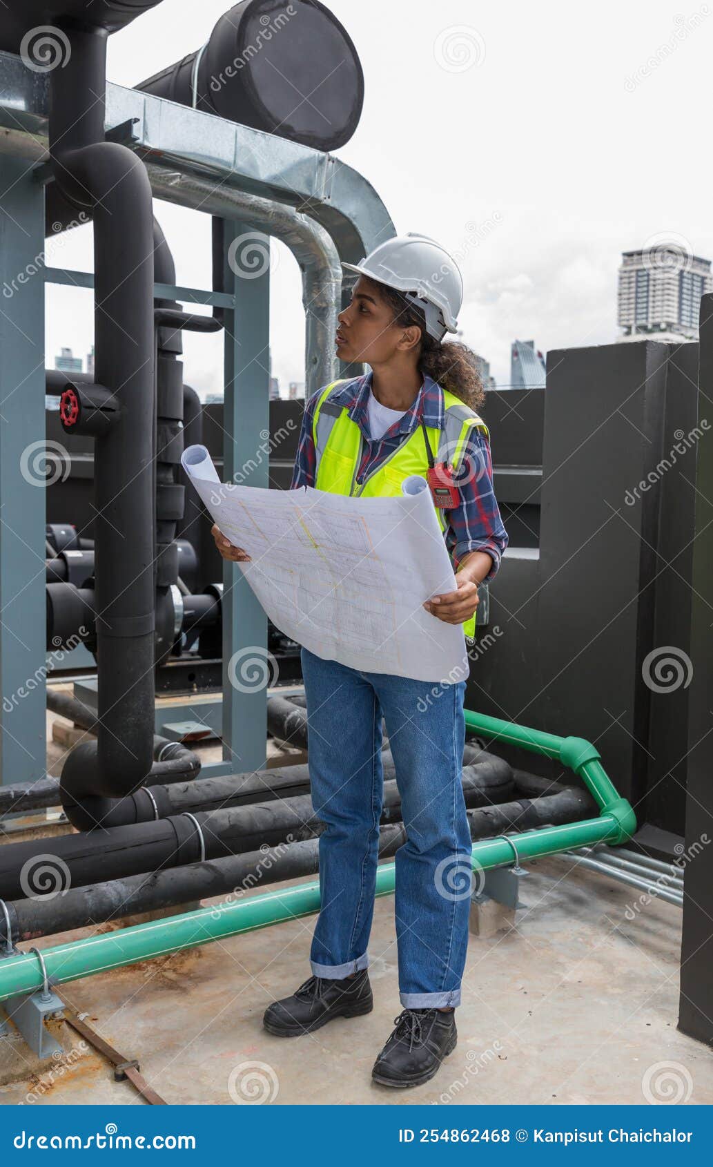 Industrial Engineer Work on Site. Engineer Visit and Inspection Site ...