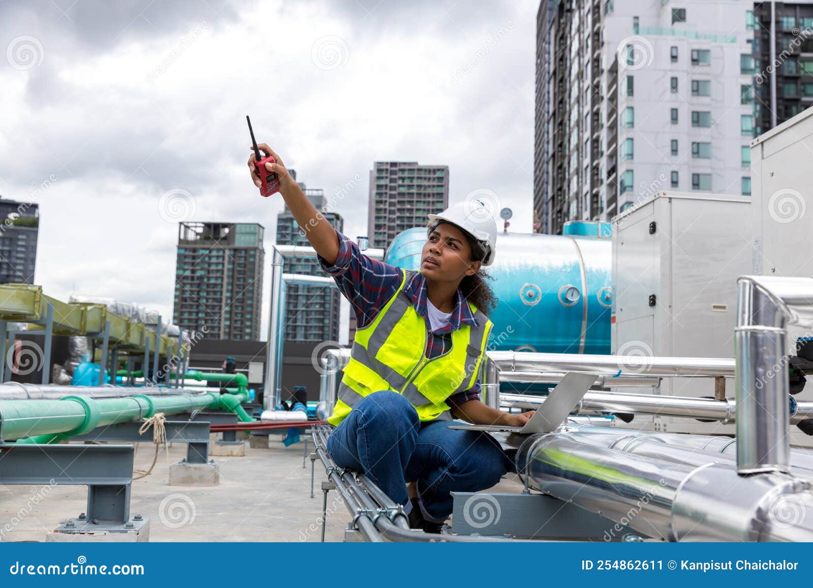 Industrial Engineer Work on Site. Engineer Visit and Inspection Site ...