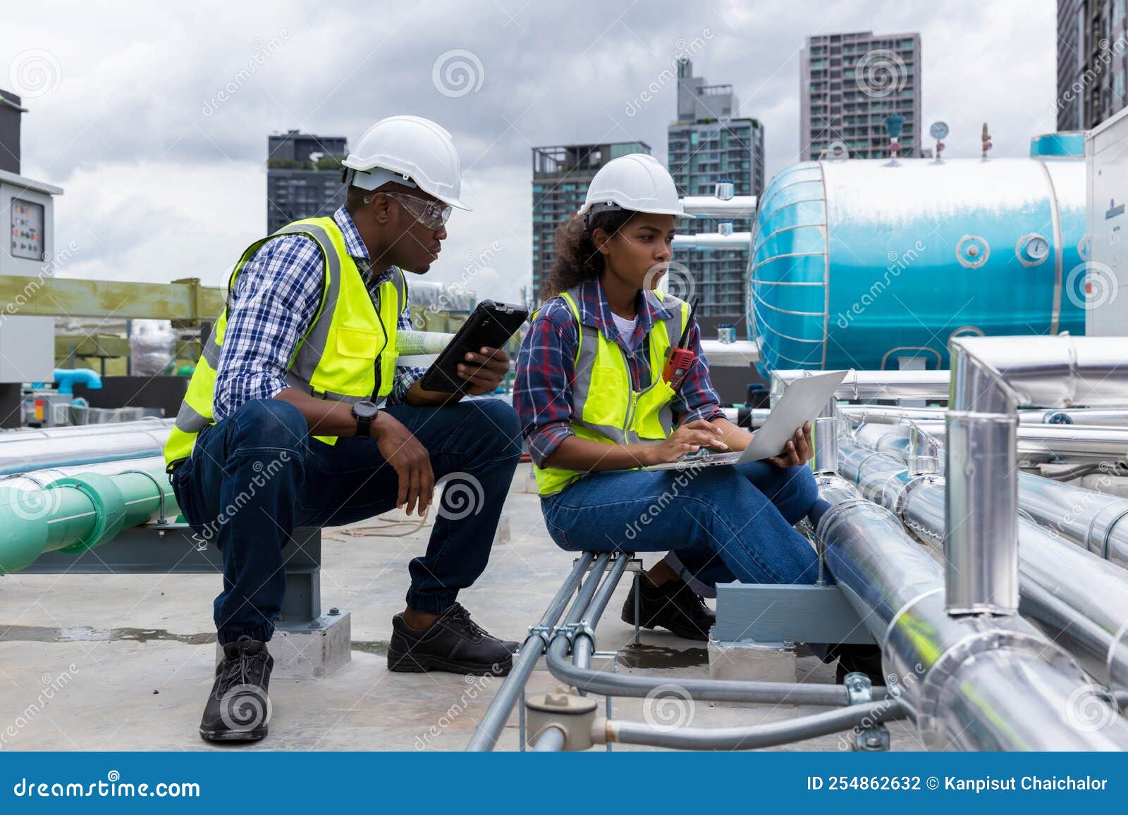 Industrial Engineer Work on Site. Engineer Visit and Inspection Site ...