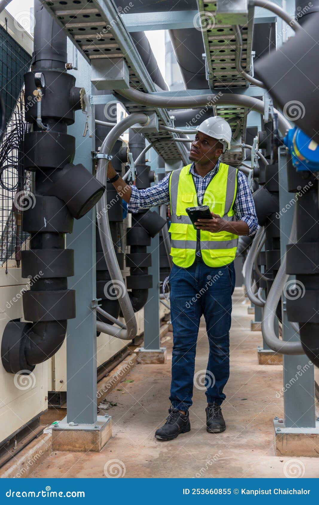 Industrial Engineer Work on Site. Engineer Visit and Inspection Site ...