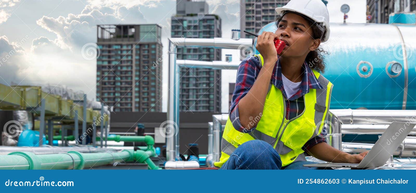 Industrial Engineer Work on Site. Engineer Visit and Inspection Site ...