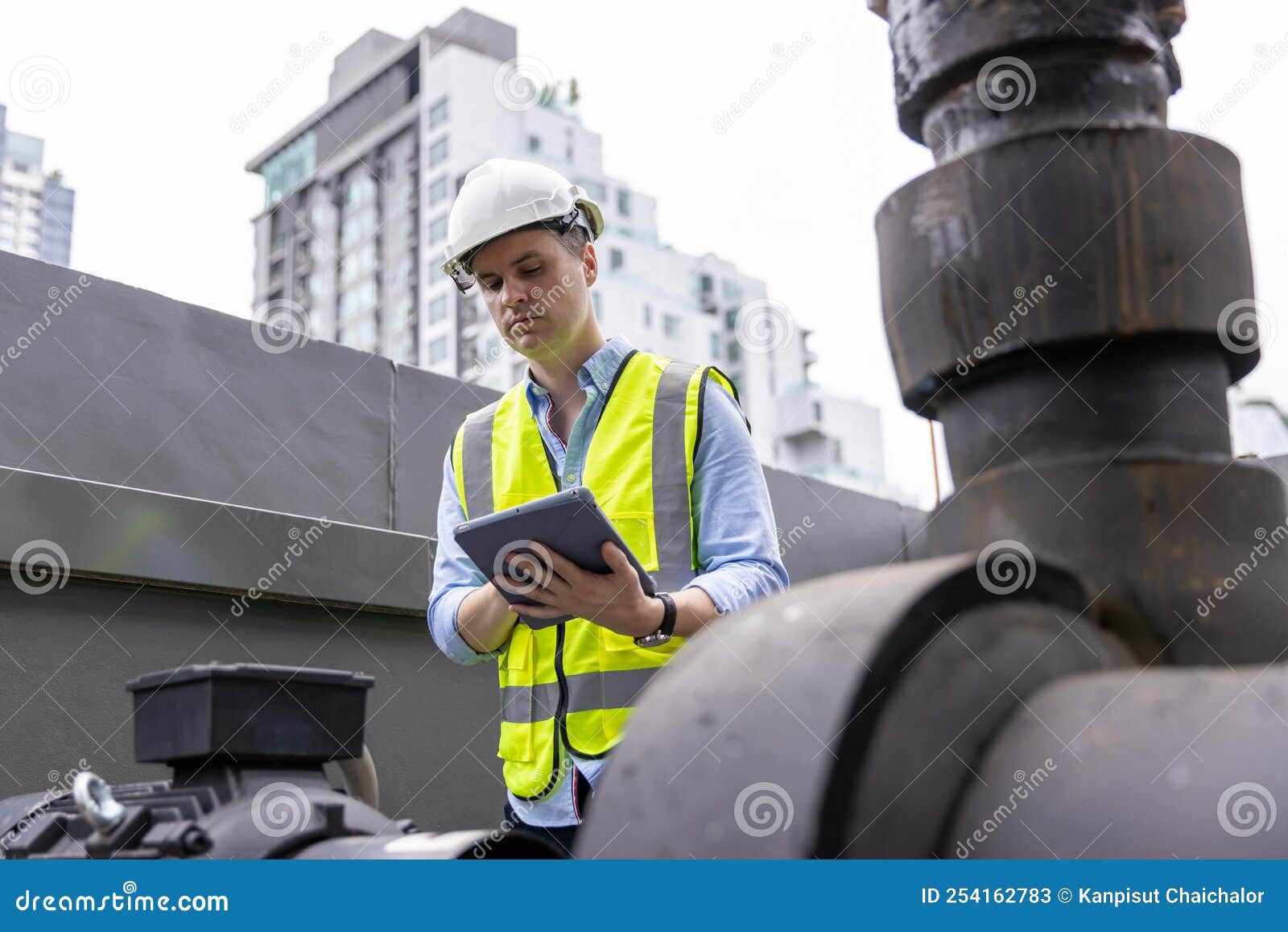 Industrial Engineer Work on Site. Engineer Visit and Inspection Site ...