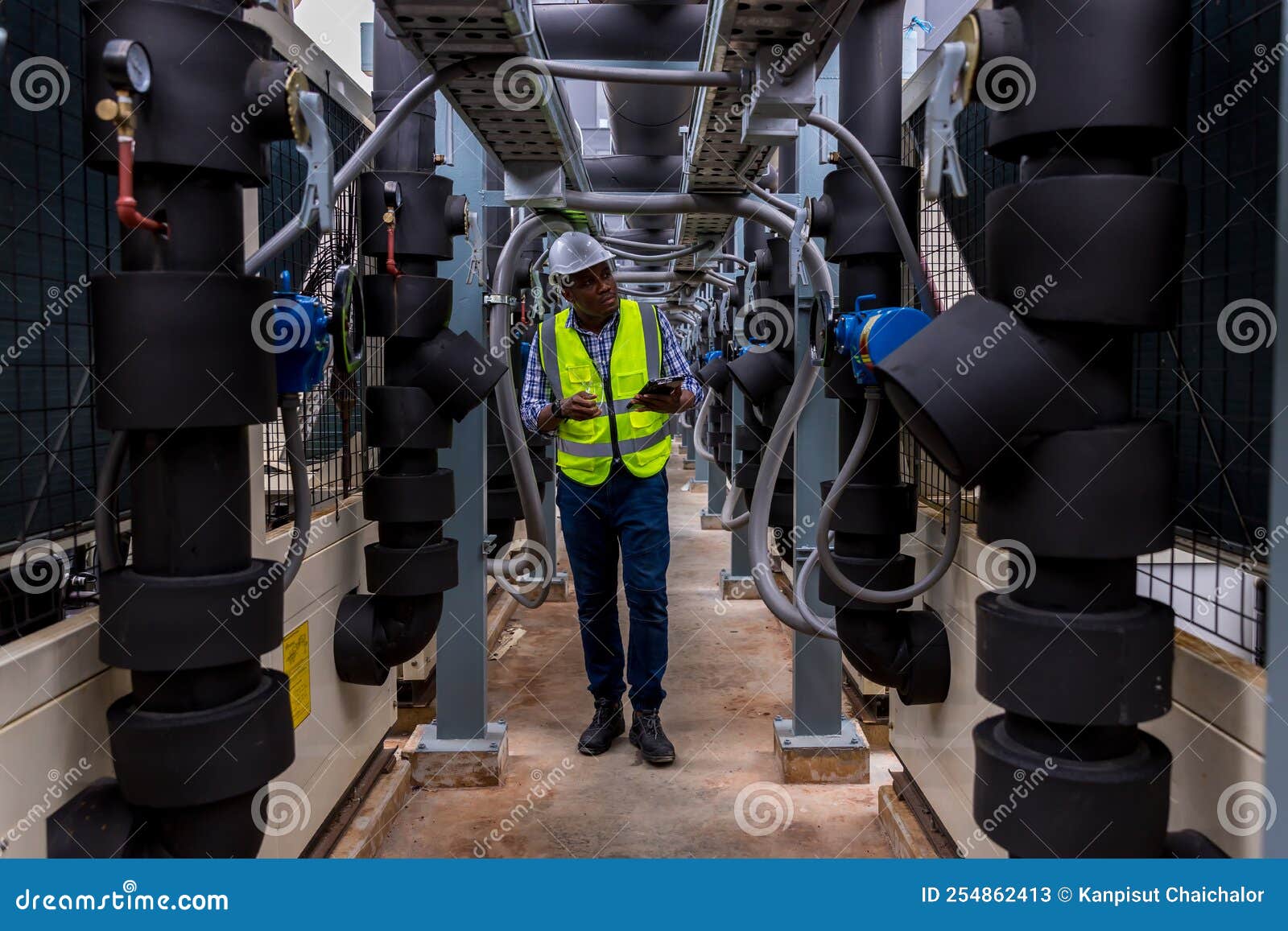 Industrial Engineer Work on Site. Engineer Visit and Inspection Site ...