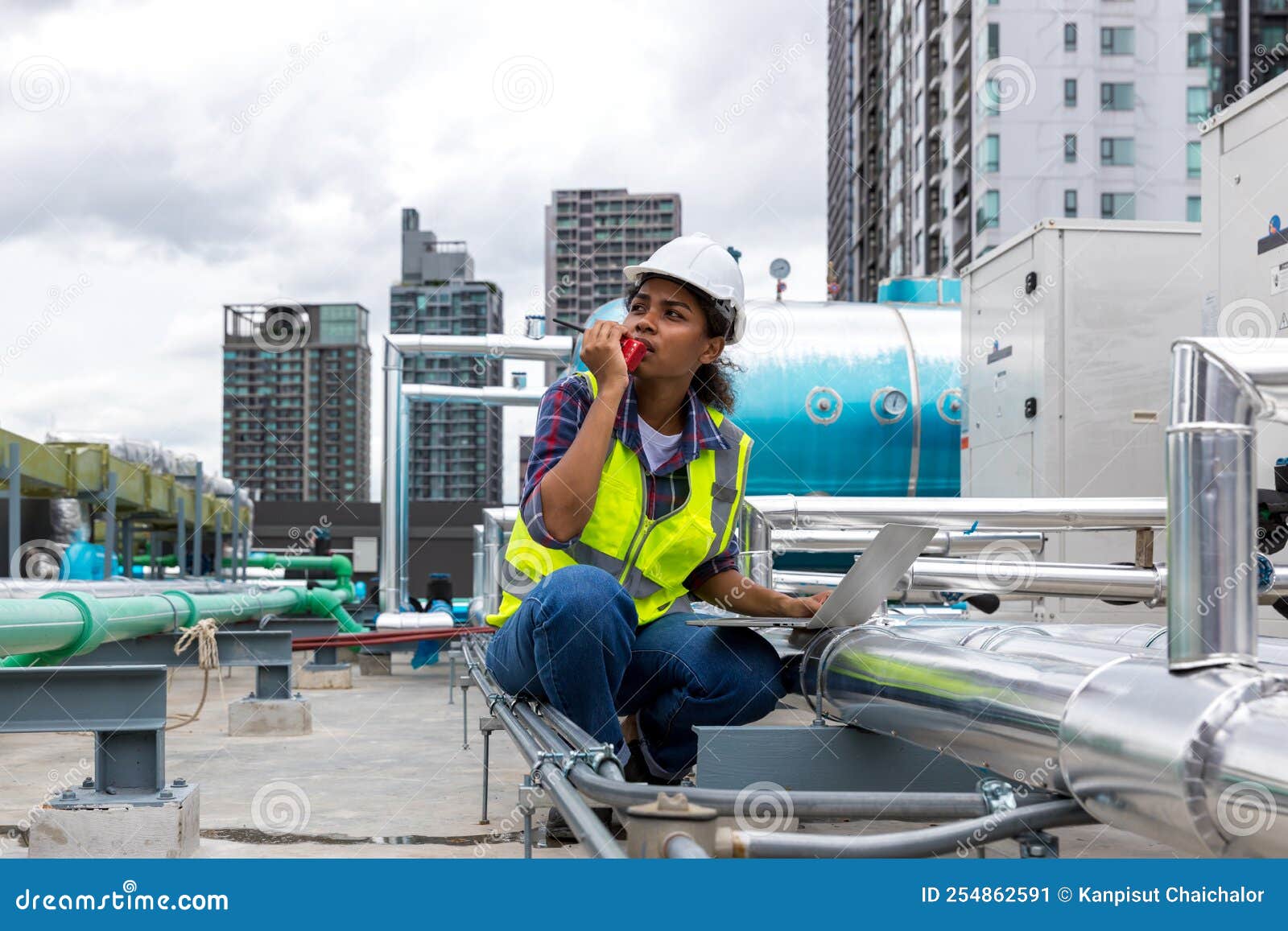 Industrial Engineer Work on Site. Engineer Visit and Inspection Site ...