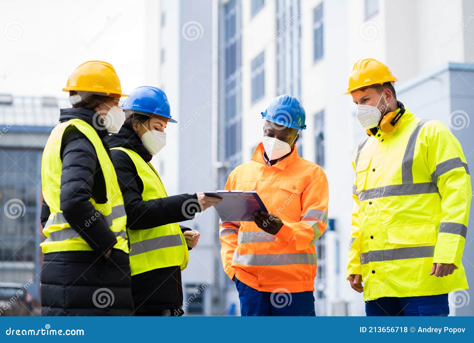 Safety Inspector Concept. Construction Site Safety Inspection. Discuss ...
