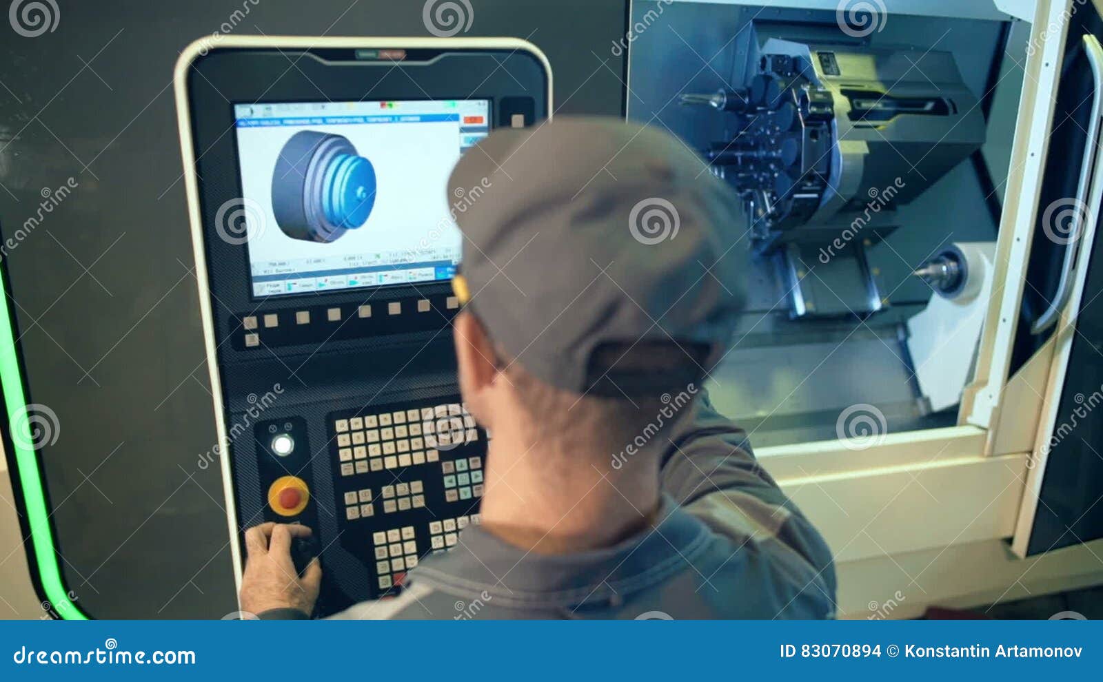 Industrial Engineer Worker Operating Control Panel System at ...