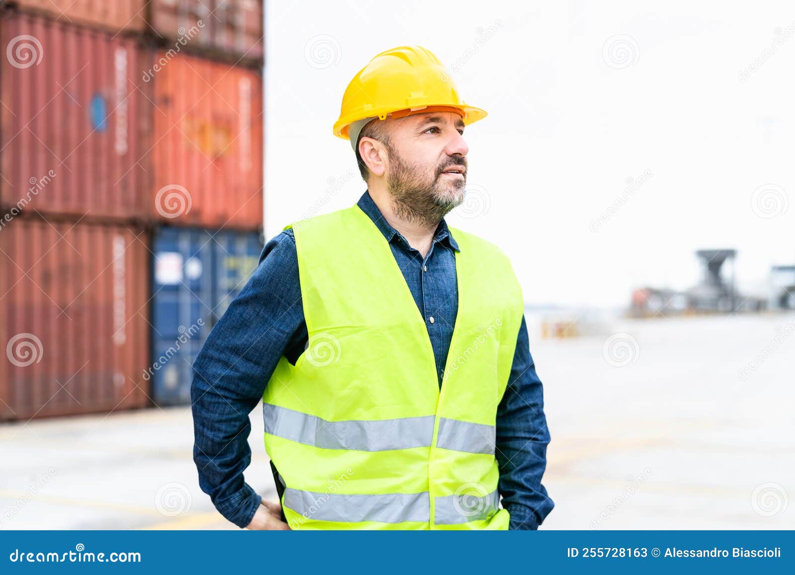 Industrial Engineer Working in Logistic Terminal of Container Cargo ...