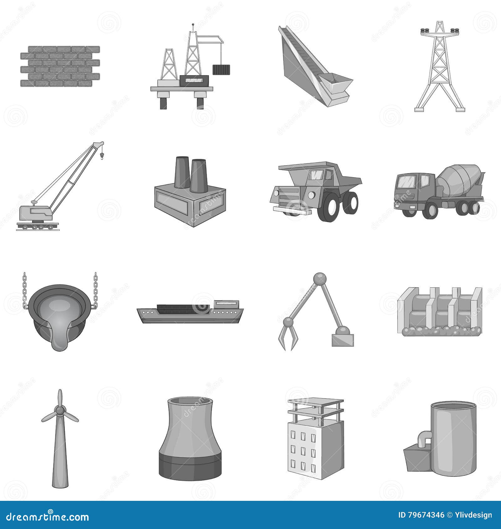 Industrial Engineering Icons Set Stock Vector - Illustration of ...