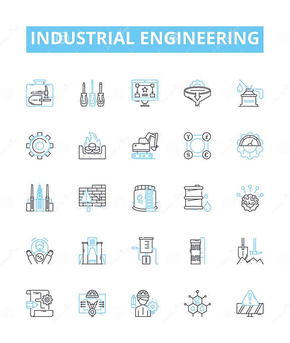 Industrial Engineering Vector Line Icons Set. Industrial, Engineering ...