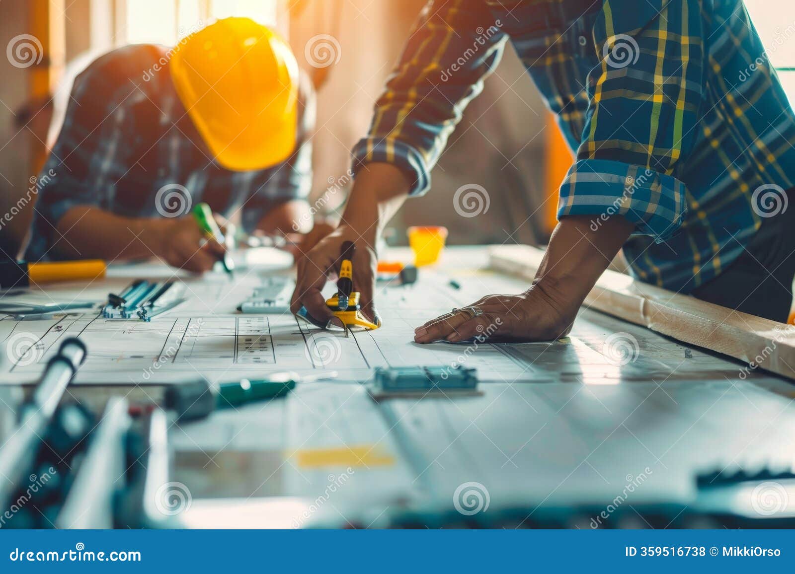 Industrial Engineers Constructing Infrastructure in a Manufacturing ...