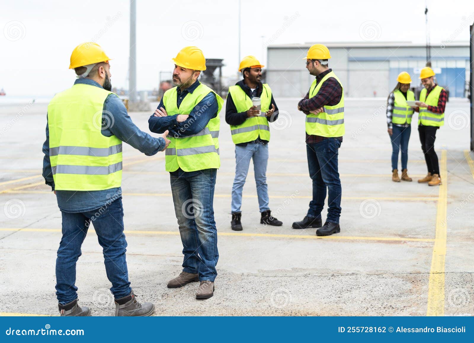 Industrial Engineers Working in Logistic Terminal of Container Cargo ...