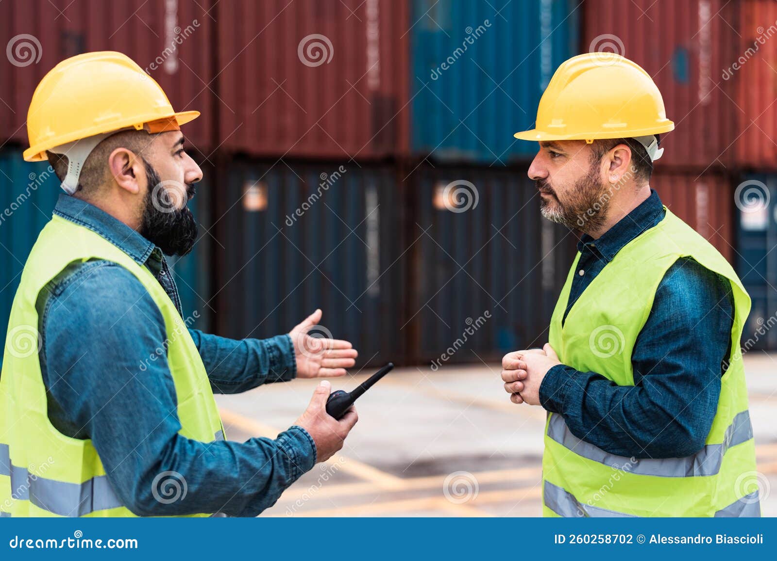 Industrial Engineers Working in Logistic Terminal of Container Cargo ...