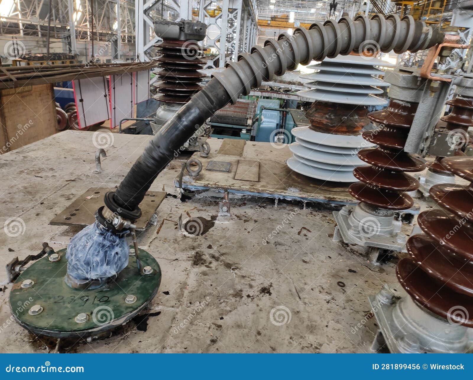 Industrial Equipment Assembly Room with Various Components and Tools ...