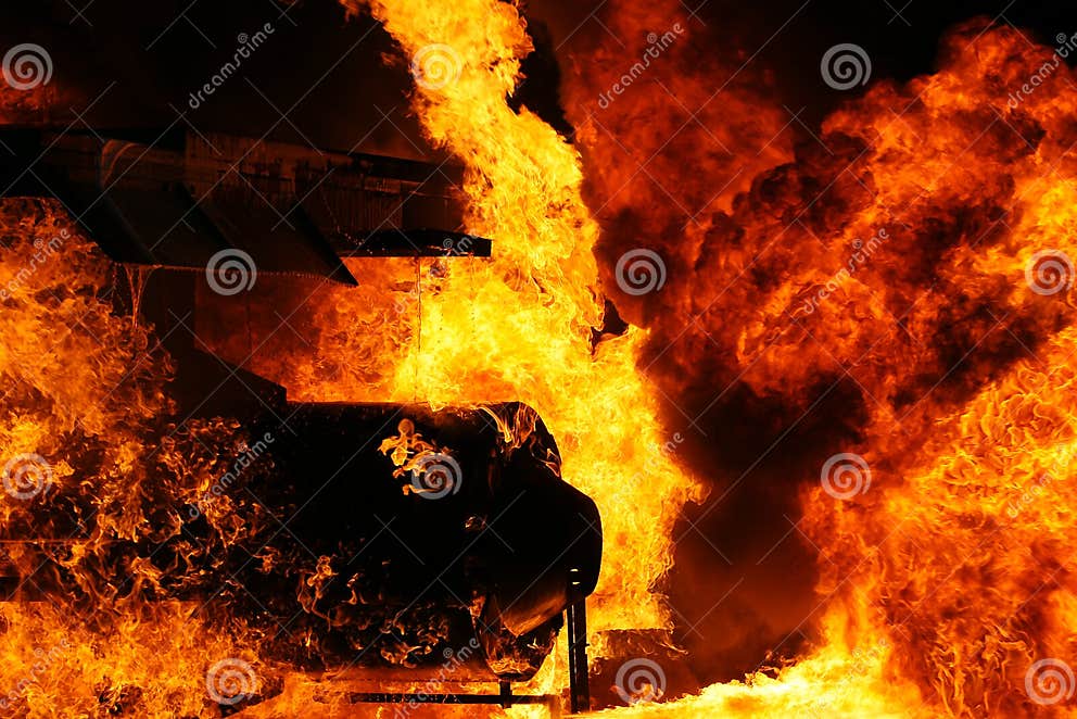 Industrial Equipment on Fire Editorial Stock Photo - Image of equipment ...