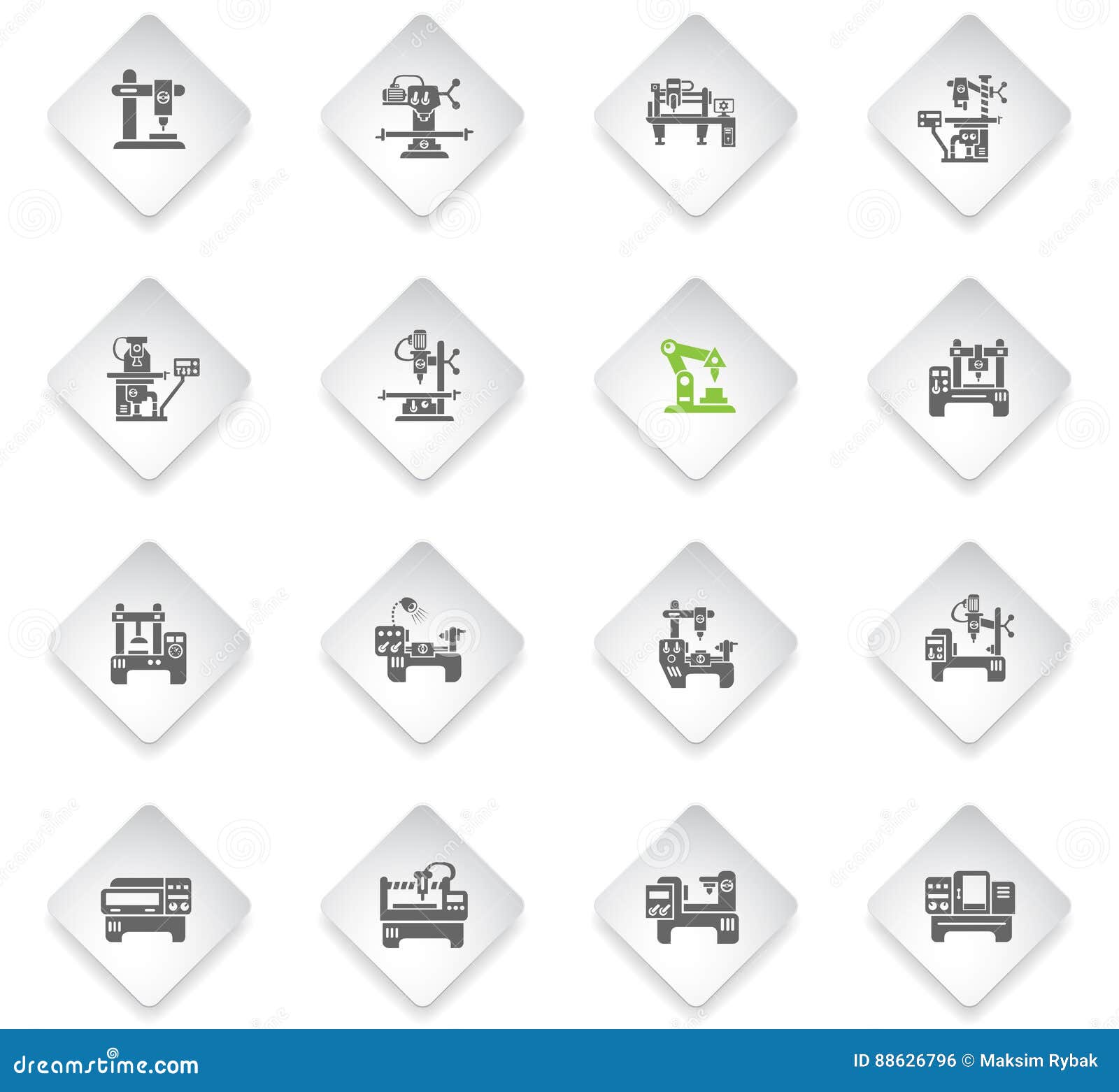 Industrial Equipment Icon Set Stock Illustration - Illustration of ...