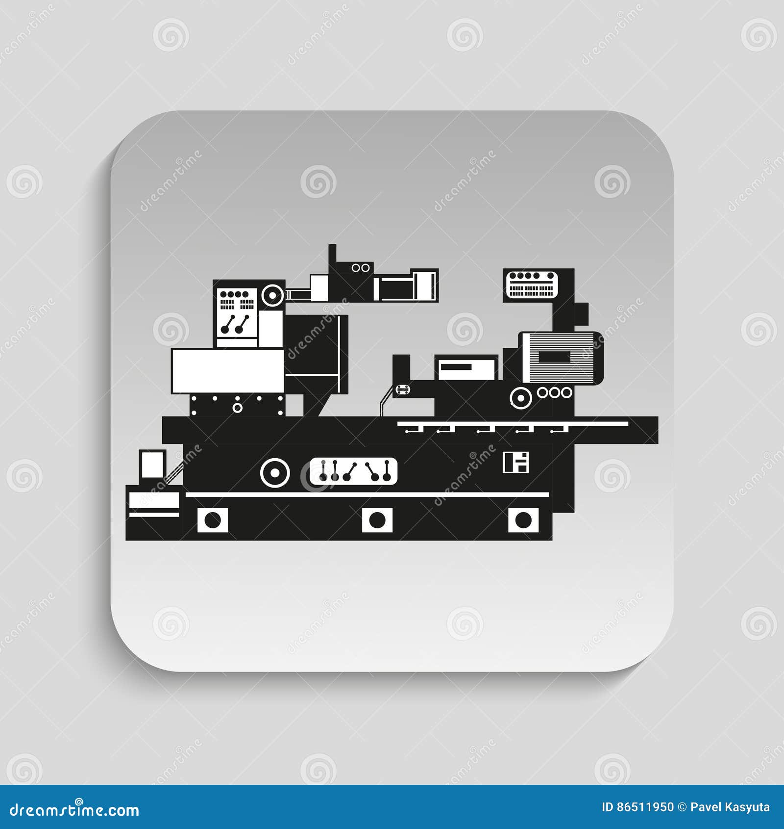 Industrial Equipment. Machine. Vector Icon Stock Vector - Illustration ...