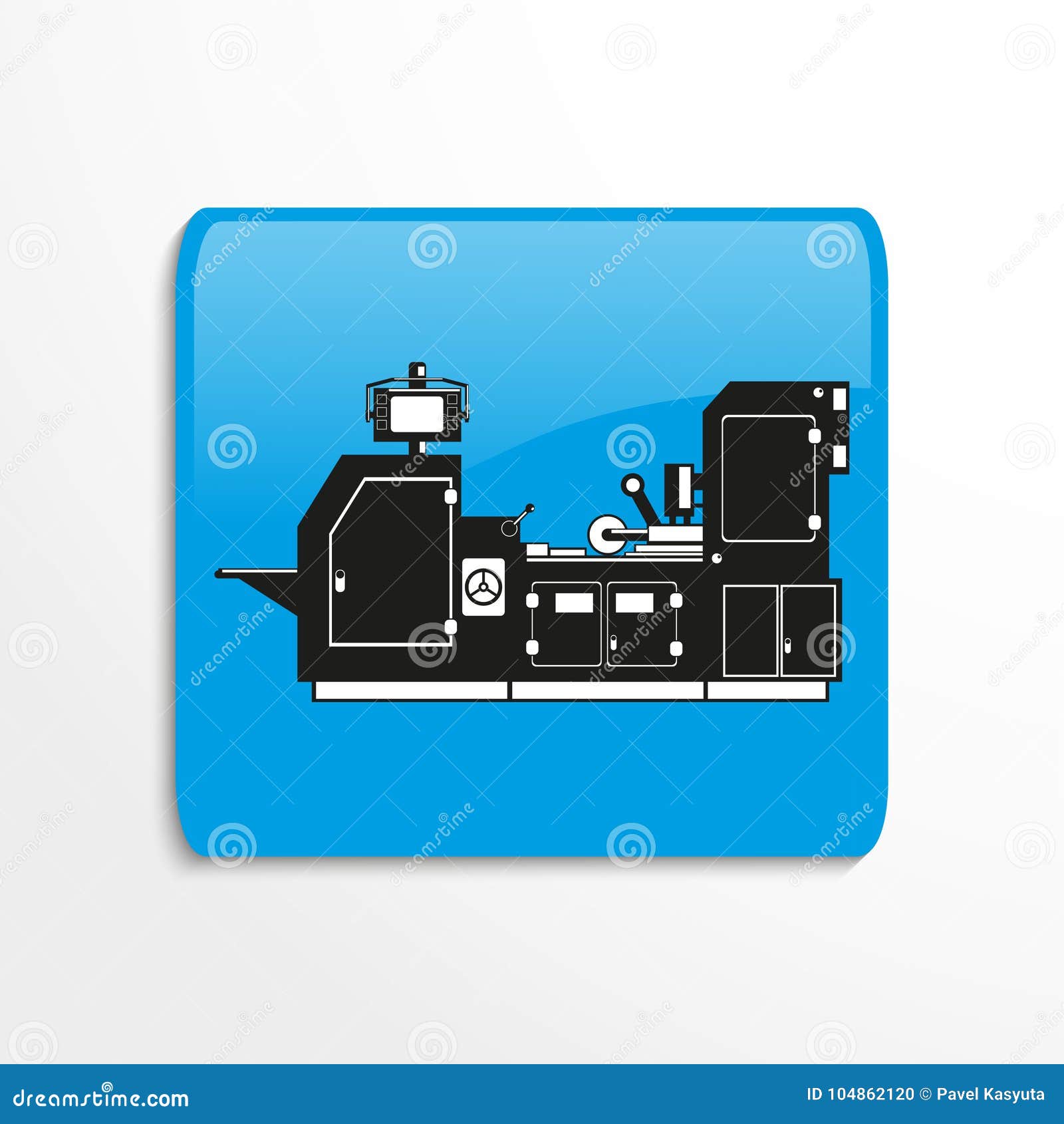Industrial Equipment in Production. Machine. Vector Icon in Black and ...