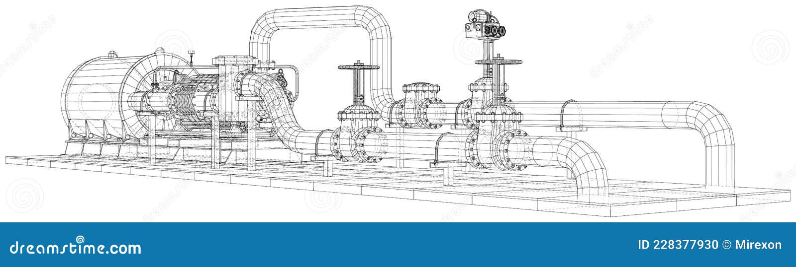 Industrial Equipment Pump. Wire-frame. EPS10 Format Stock Vector ...