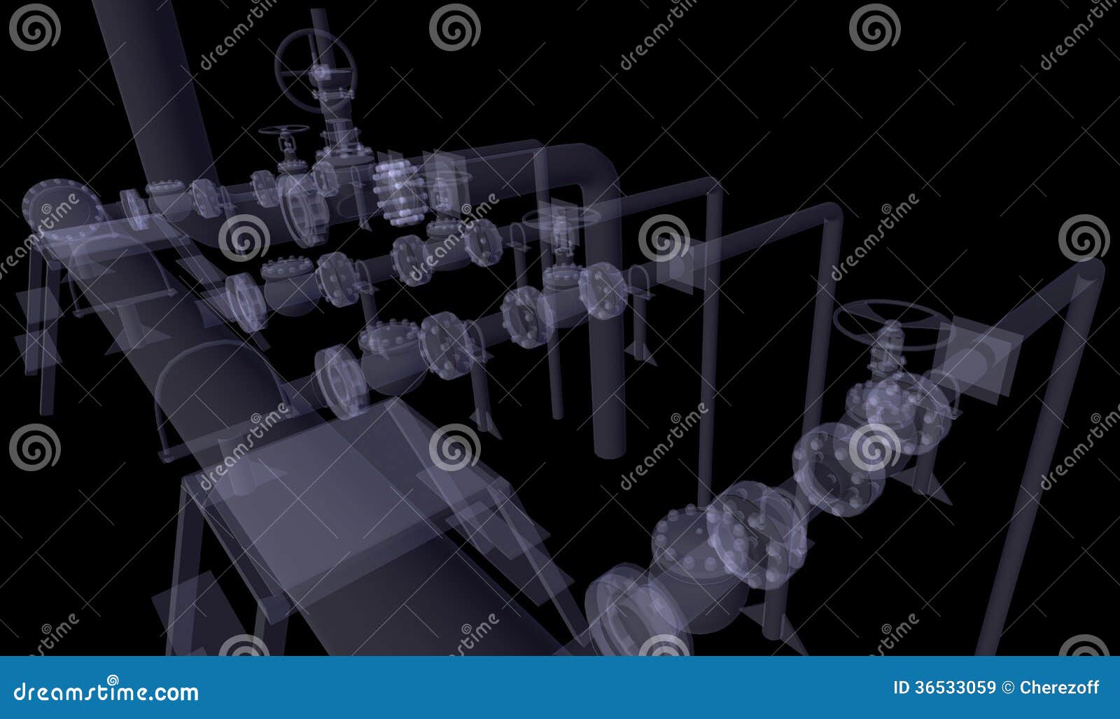 Industrial Equipment. X-Ray Render Stock Illustration - Illustration of ...