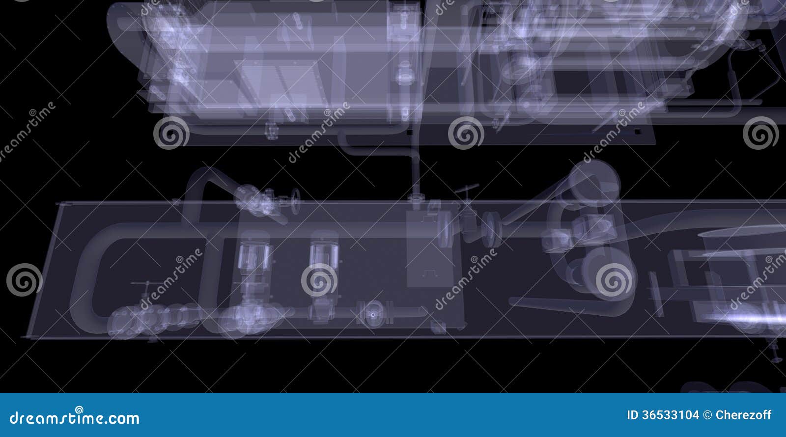 Industrial Equipment. X-Ray Render Stock Illustration - Illustration of ...
