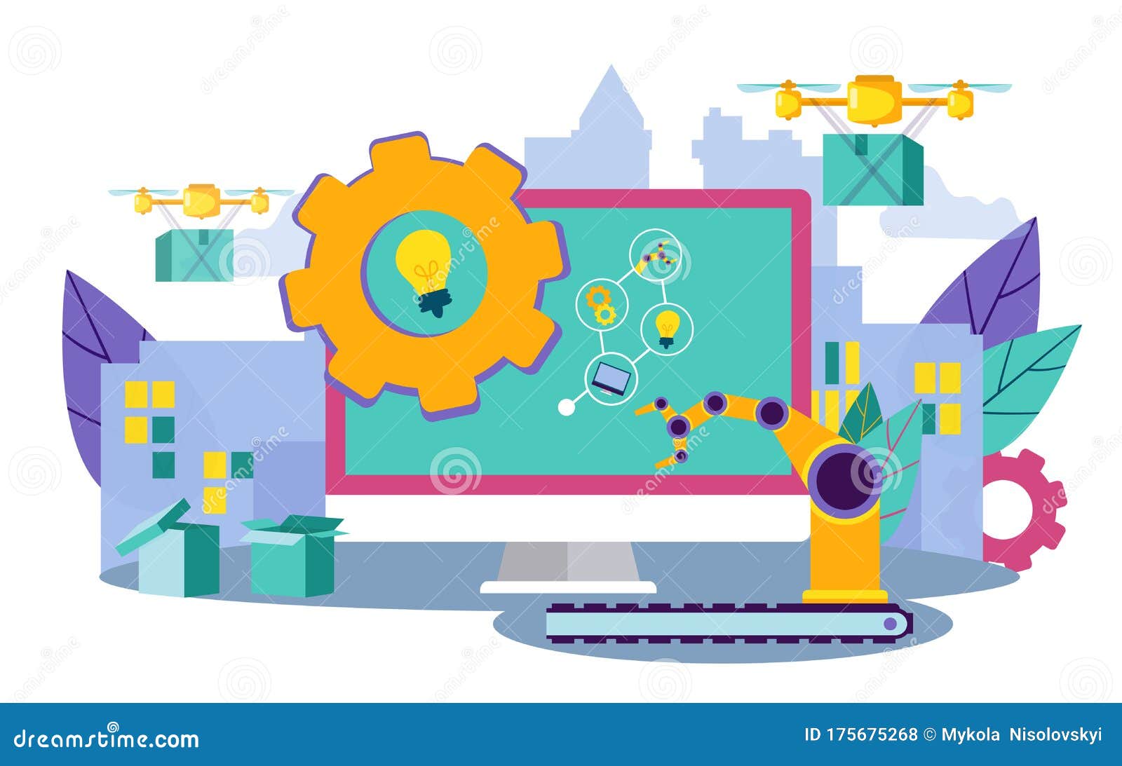 Industrial Equipment System Settings. Vector. Stock Vector ...