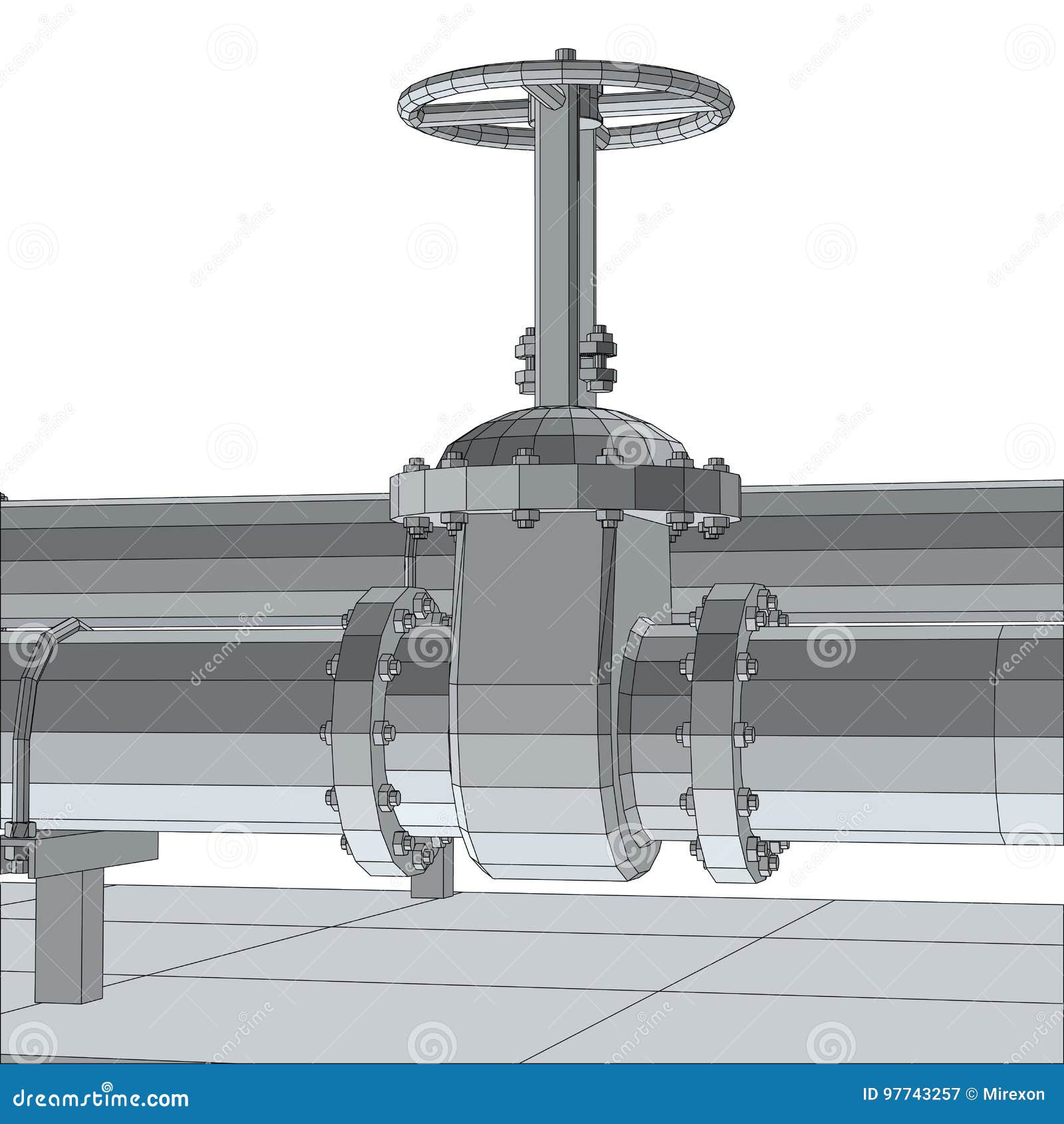 Industrial Equipment Valve. Wire-frame. EPS10 Format Stock Vector ...