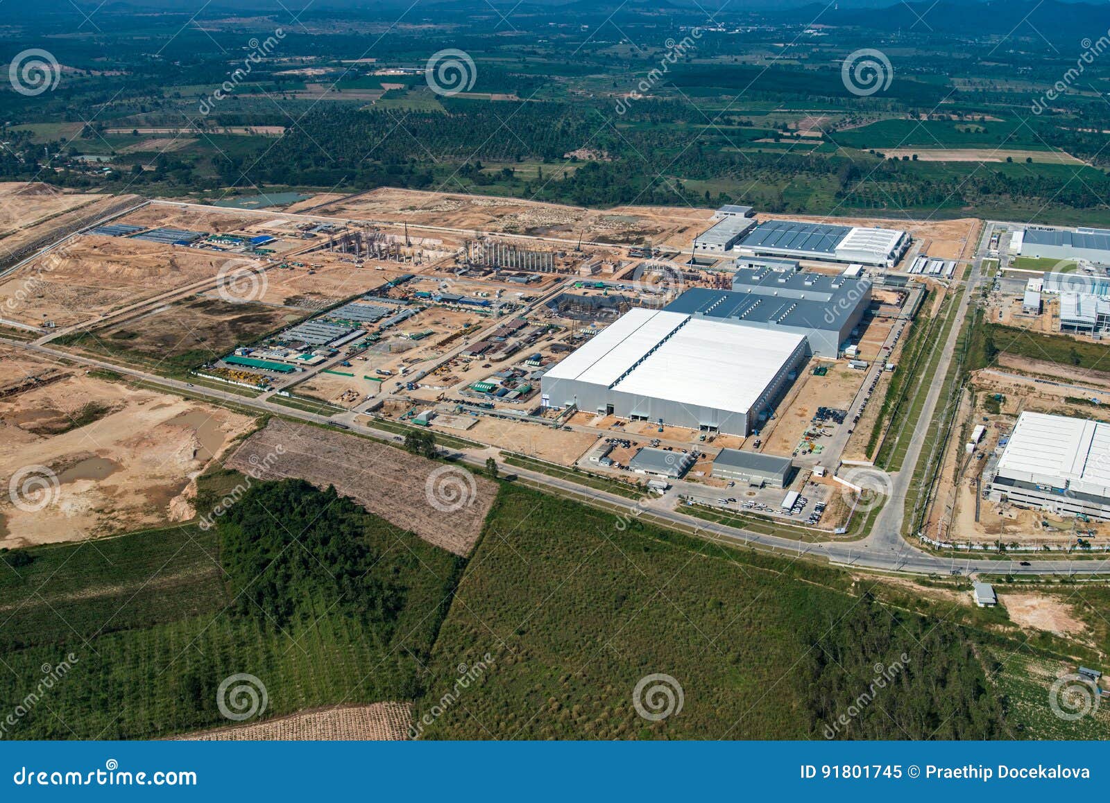 Industrial Estate Land Development Aerial View Stock Image - Image of ...
