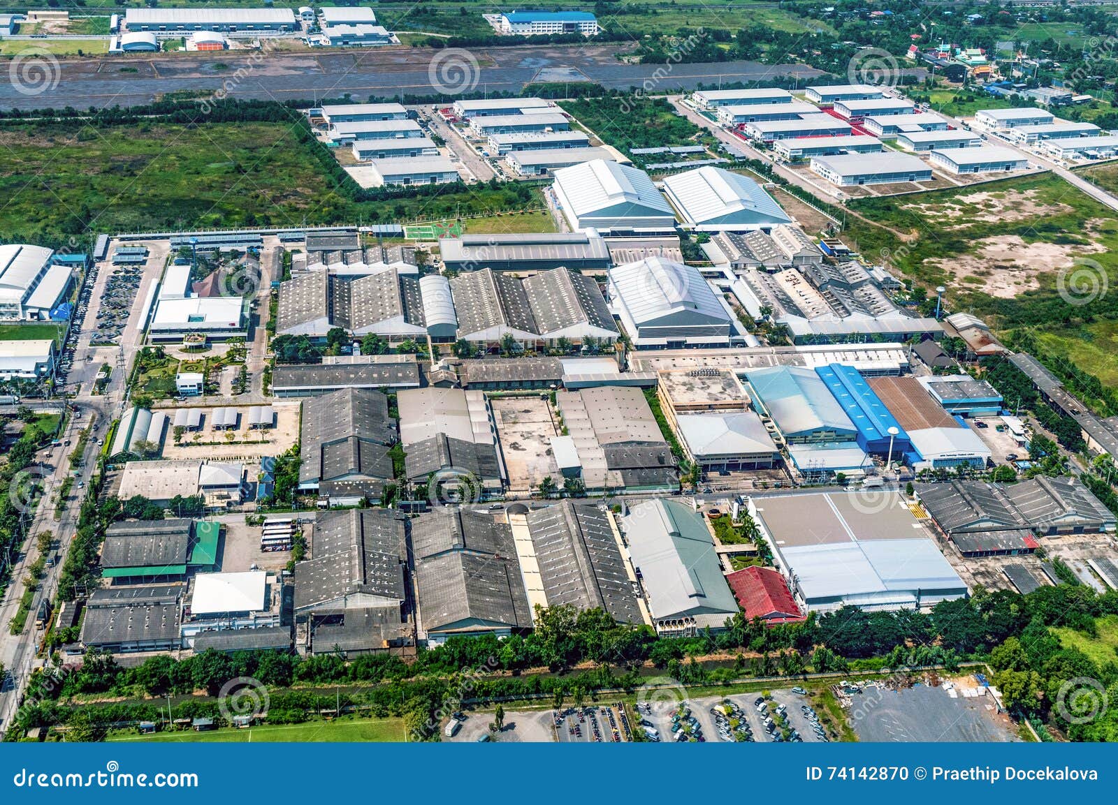 Industrial Estate Land Development Construction Aerial View Stock Photo ...