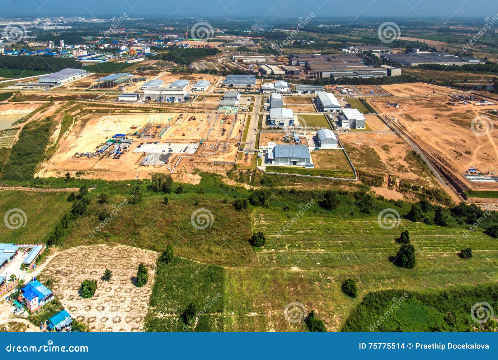 Industrial Estate Land Development Onstruction Aerial View Stock Photo ...
