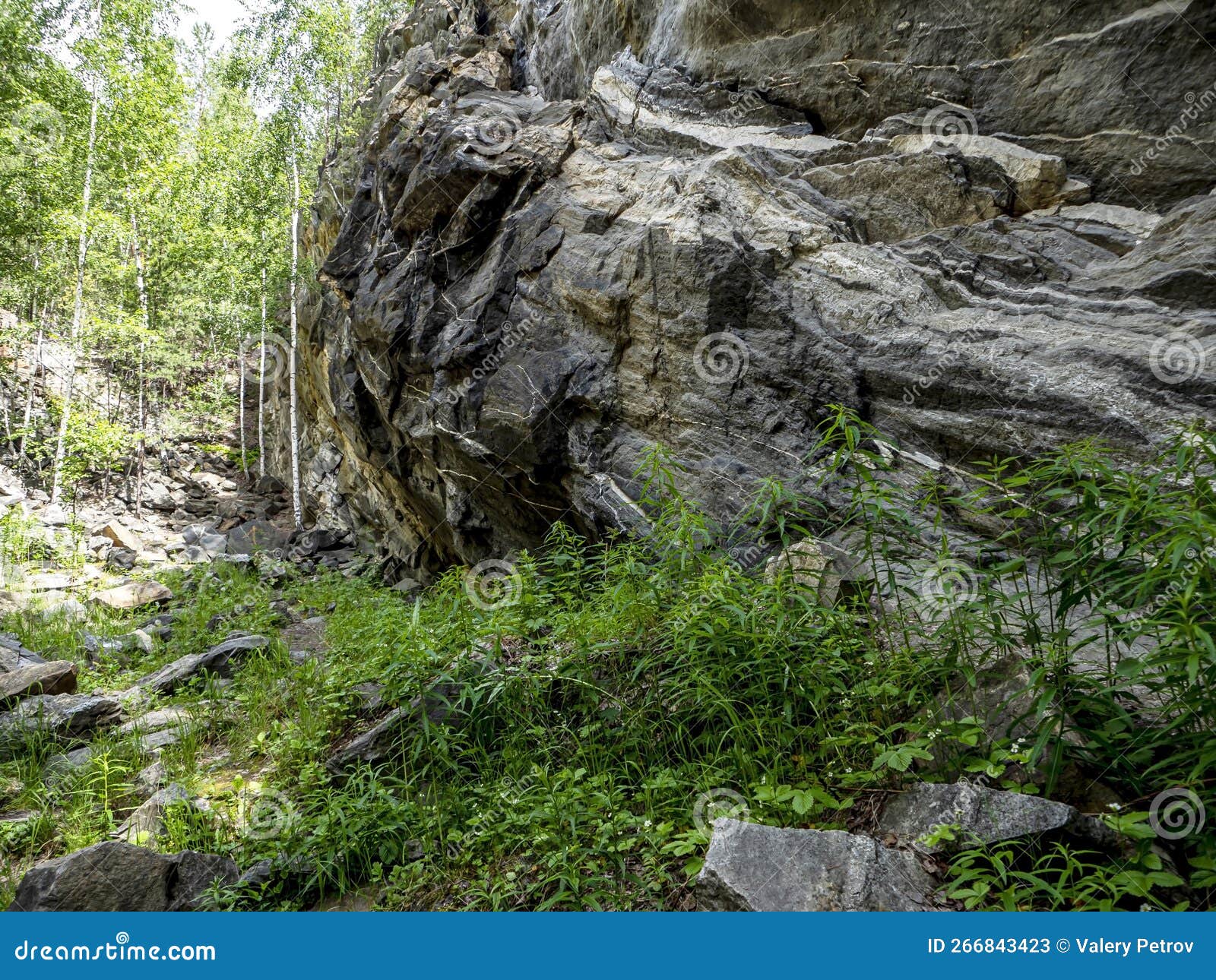 Industrial Excavation of Rock for Mining in the Ural Mountains Stock ...