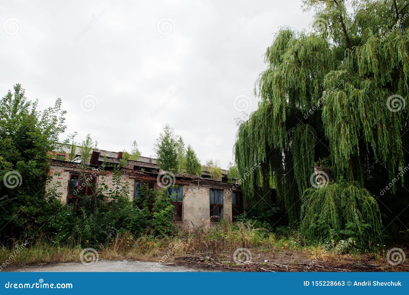 Industrial Exterior of an Old Abandoned Factory Stock Image - Image of ...
