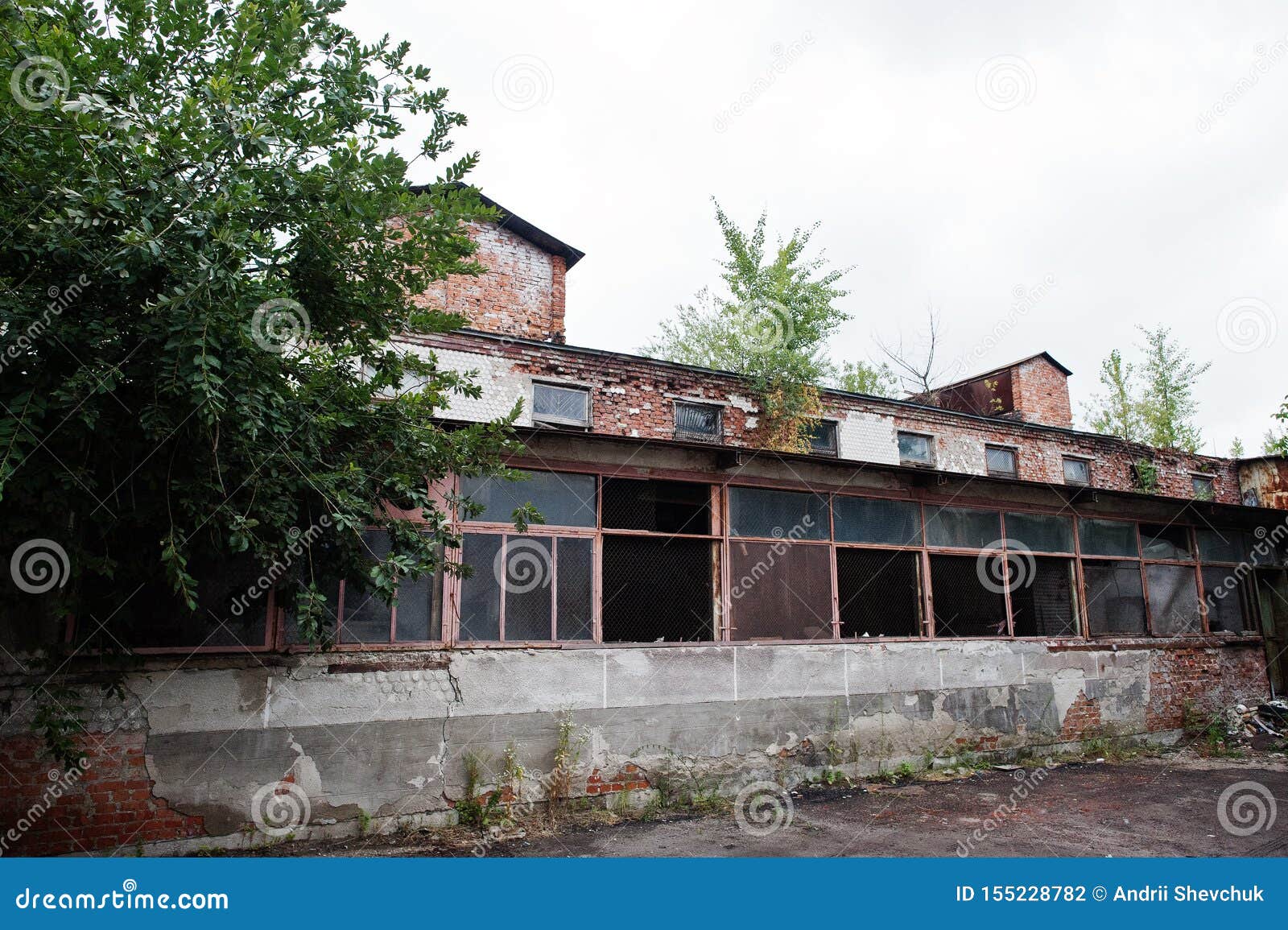 Industrial Exterior of an Old Abandoned Factory Stock Photo - Image of ...