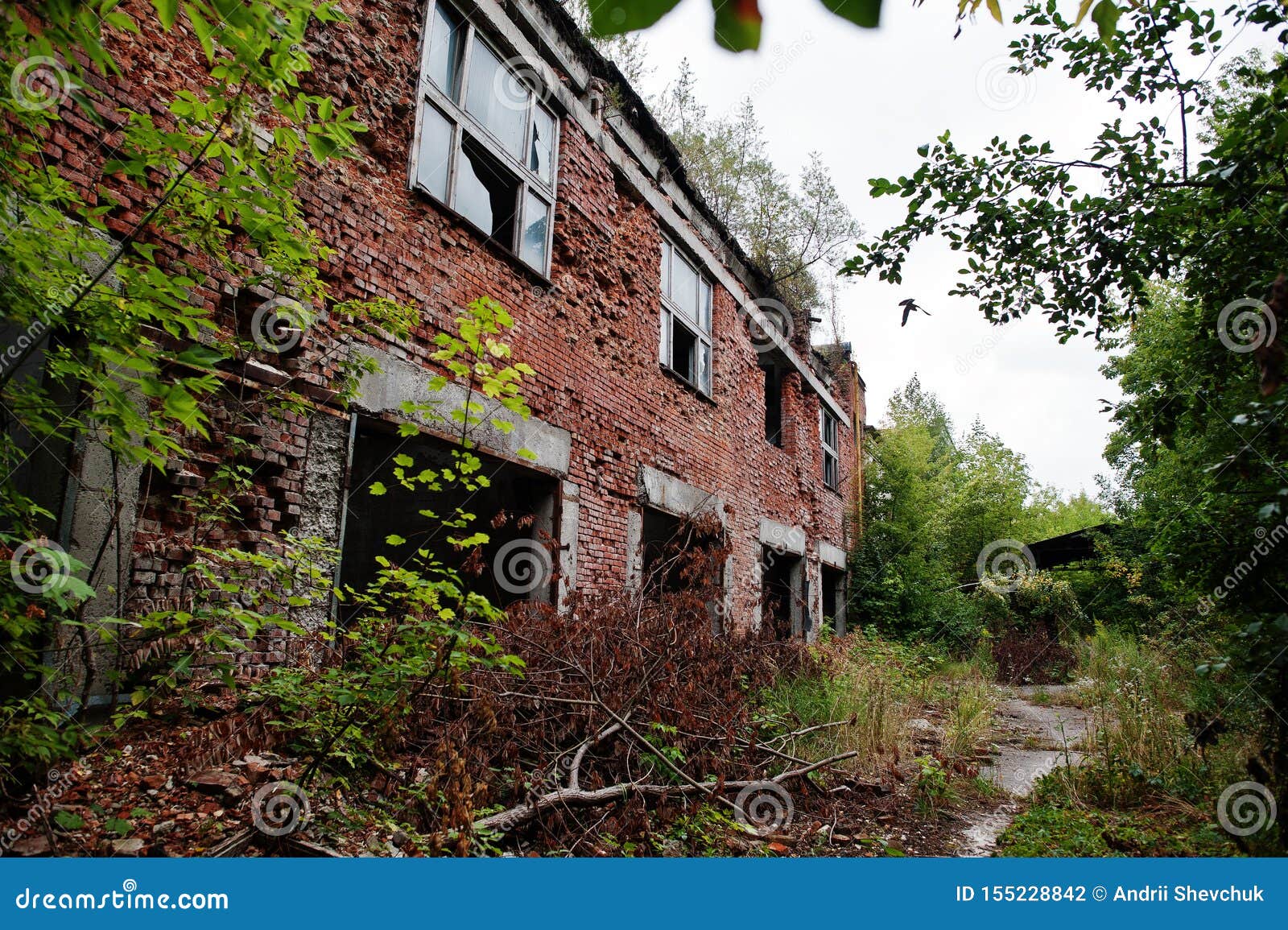 Industrial Exterior of an Old Abandoned Factory Stock Photo - Image of ...