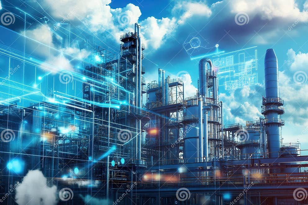 Industrial Facility with Advanced Technology Under a Dramatic Sky Stock Image - Image of ...