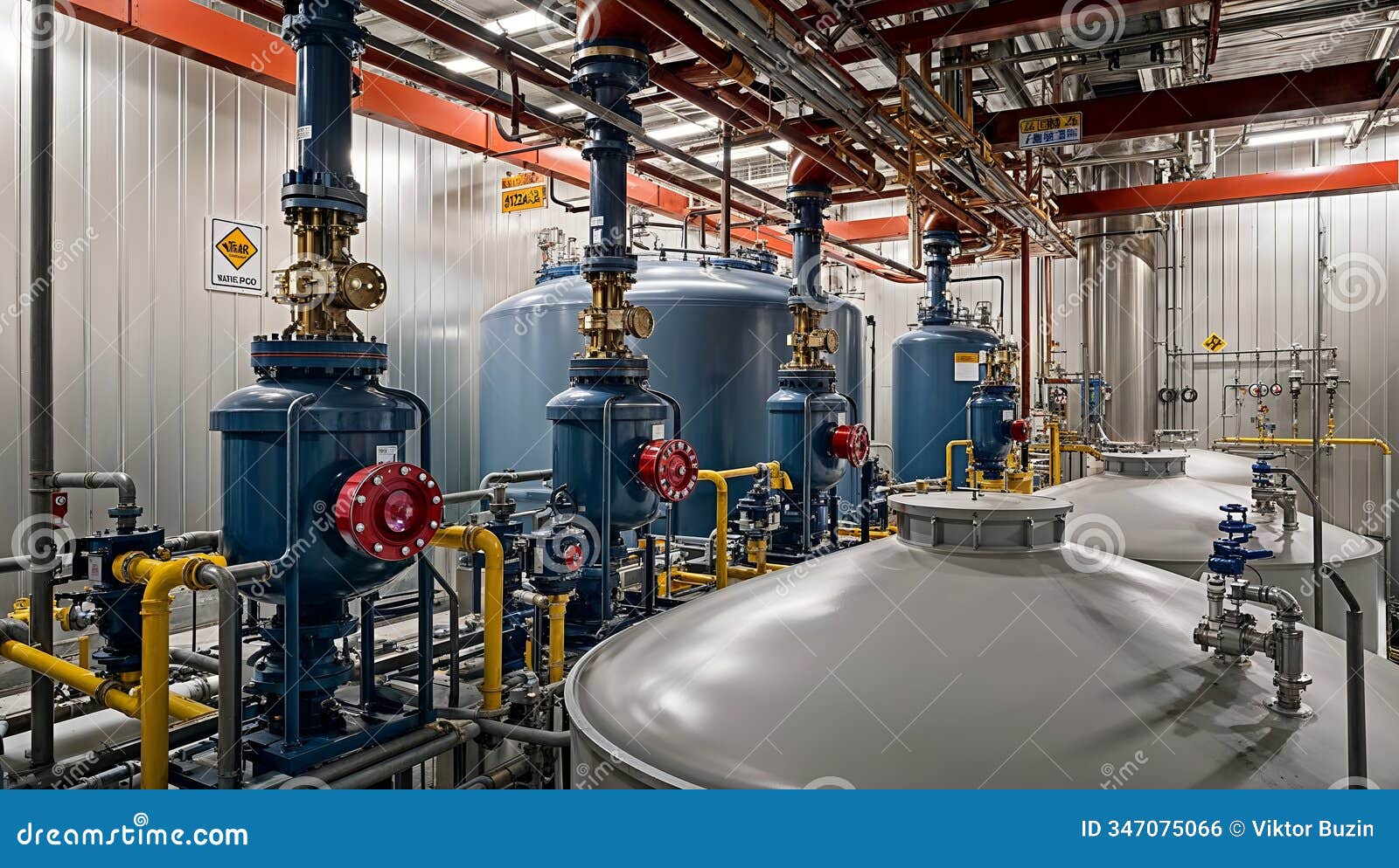 Industrial Facility Showcases Large Storage Tanks and Piping Systems ...