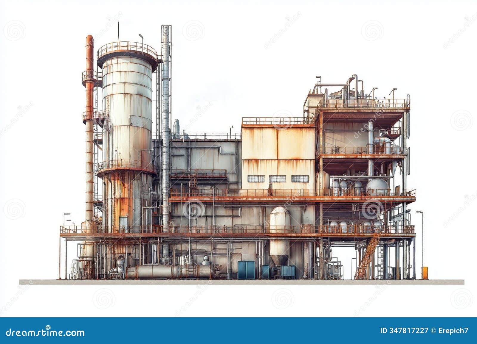 Industrial Facility Showing Rusted Structures and Complex Machinery ...