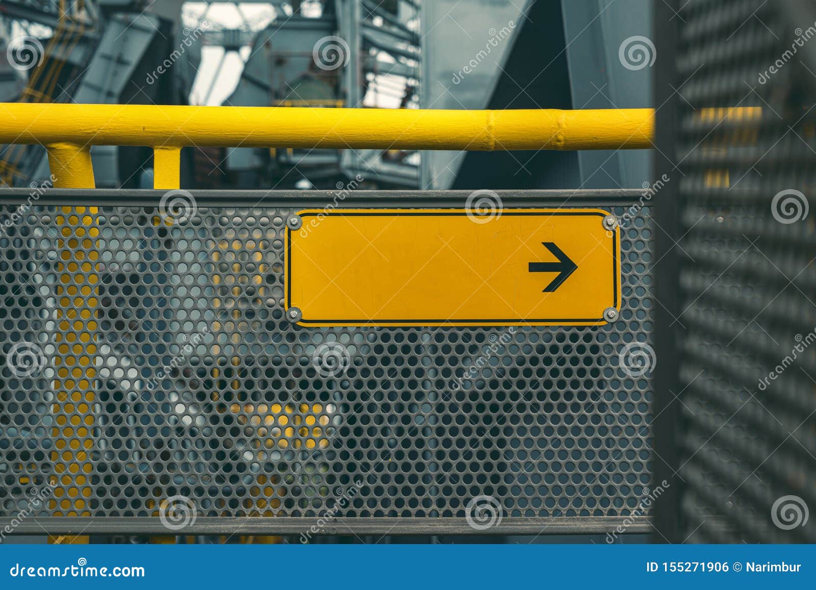 Yellow Empty Direction Sign with Black Arrow Stock Photo - Image of ...