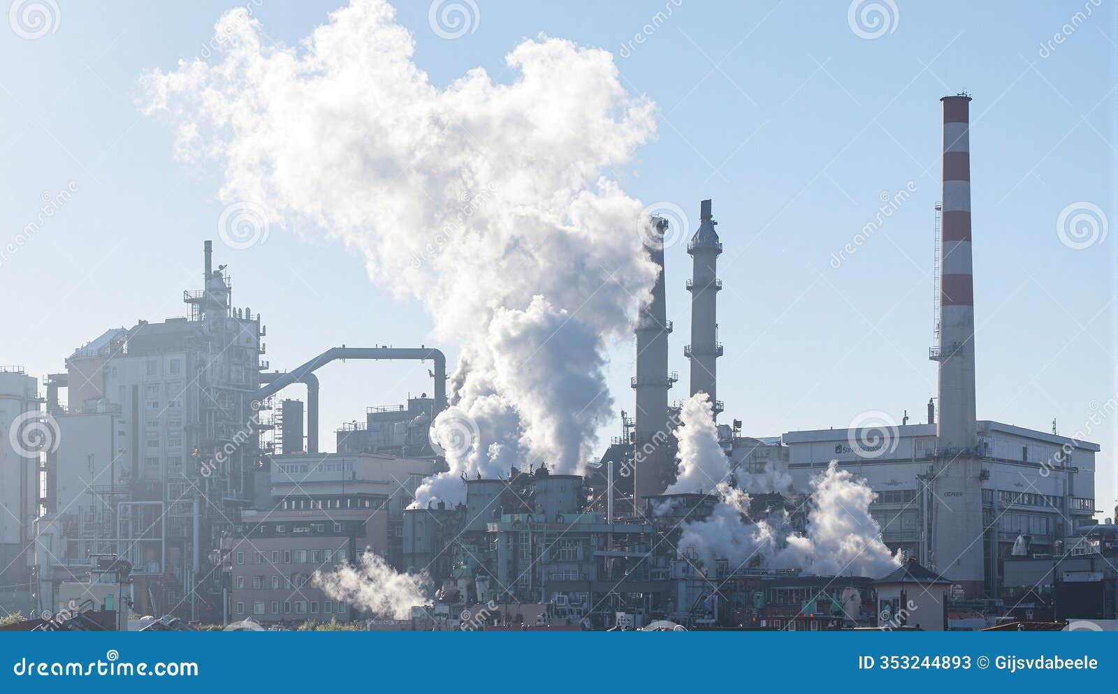 Industrial Factory with Advanced Filtering System on Chimney To Reduce ...