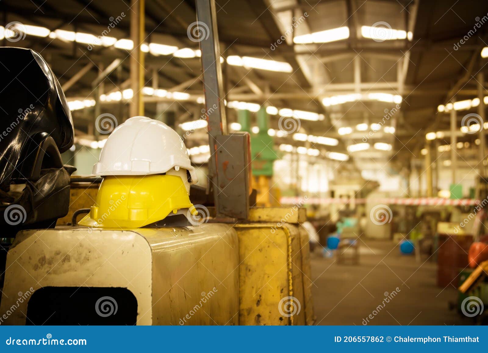 Industrial Factory Areas Using Safety Helmets Stock Photo - Image of ...