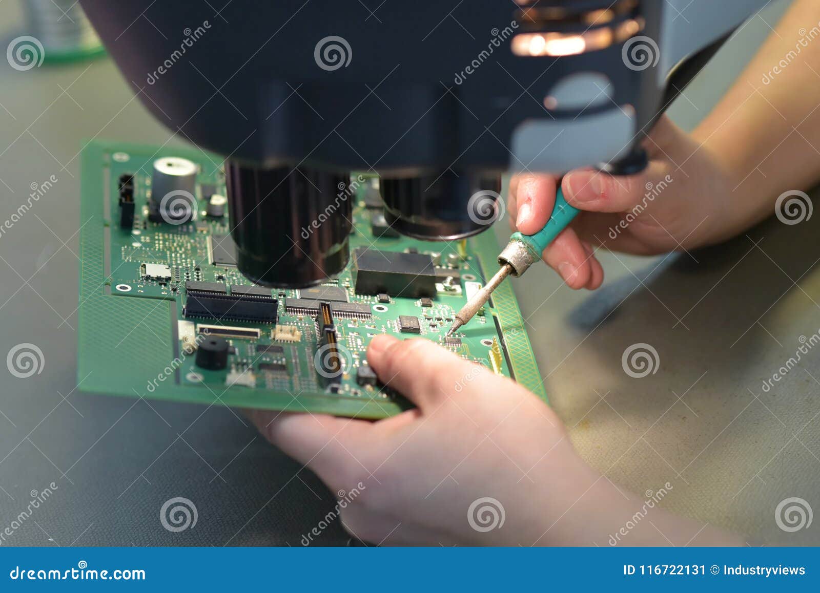 Industrial Factory for Assembly of Microelectronics - Interior a Stock ...