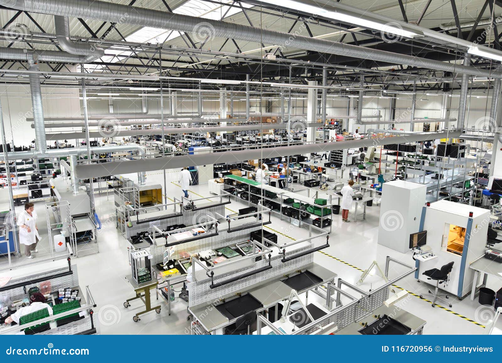 Industrial Factory for Assembly of Microelectronics - Interior a Stock ...