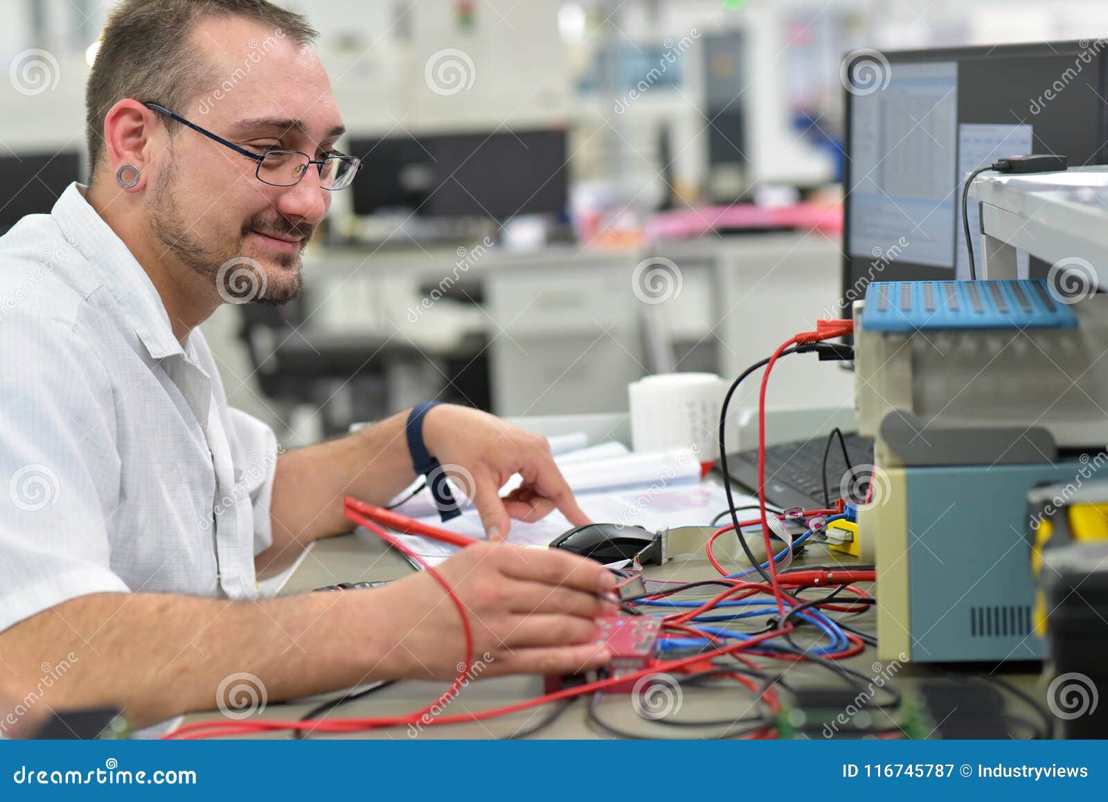 Industrial Factory for Assembly of Microelectronics - Interior a Stock ...