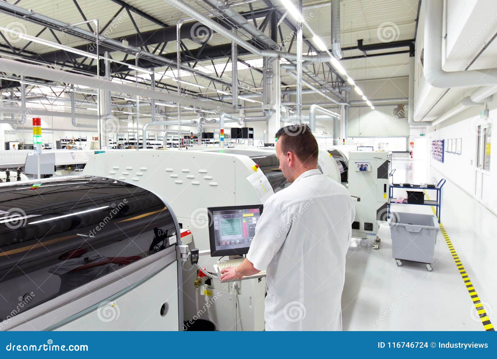 Industrial Factory for Assembly of Microelectronics - Interior a Stock ...