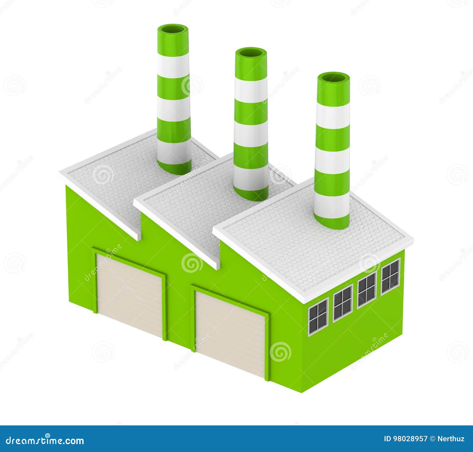 Industrial Factory Building Isolated Stock Illustration - Illustration ...