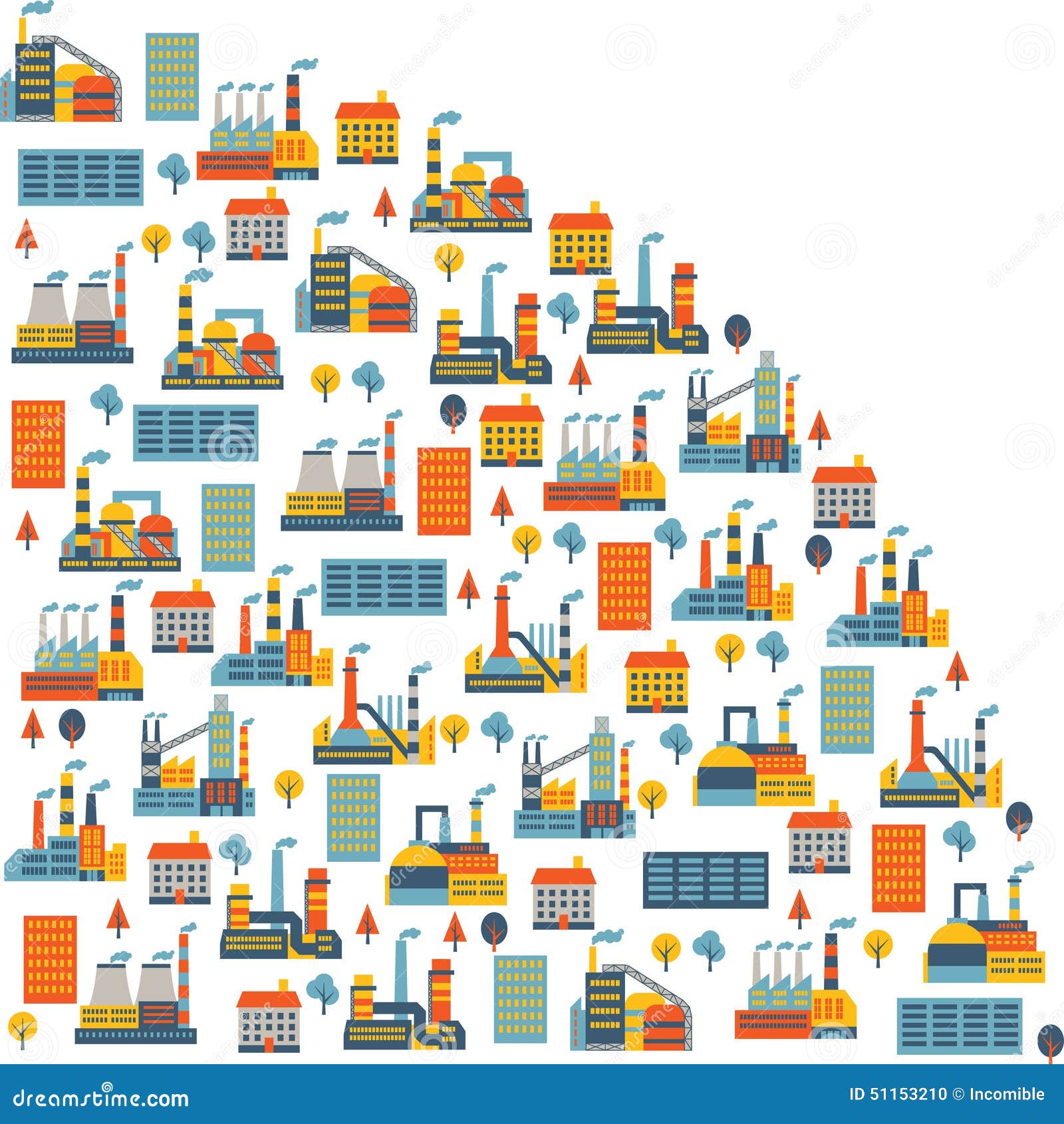 Industrial Factory Buildings Background Stock Vector - Illustration of ...