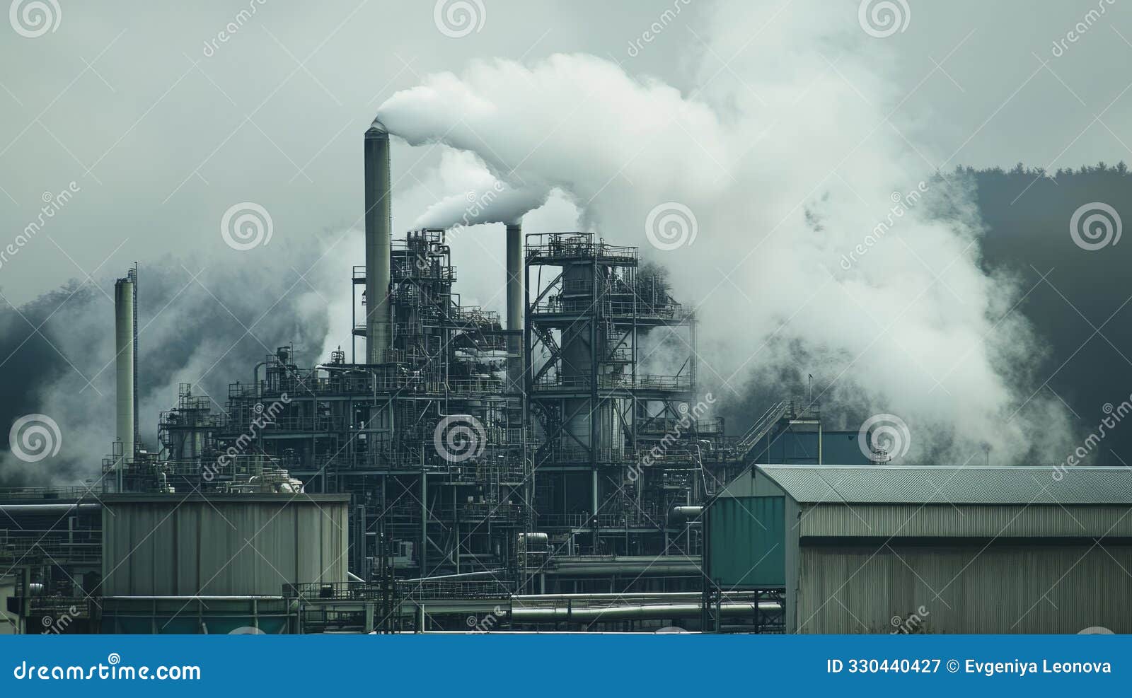 Industrial Factory Causing Pollution by Emitting Harmful Substances ...