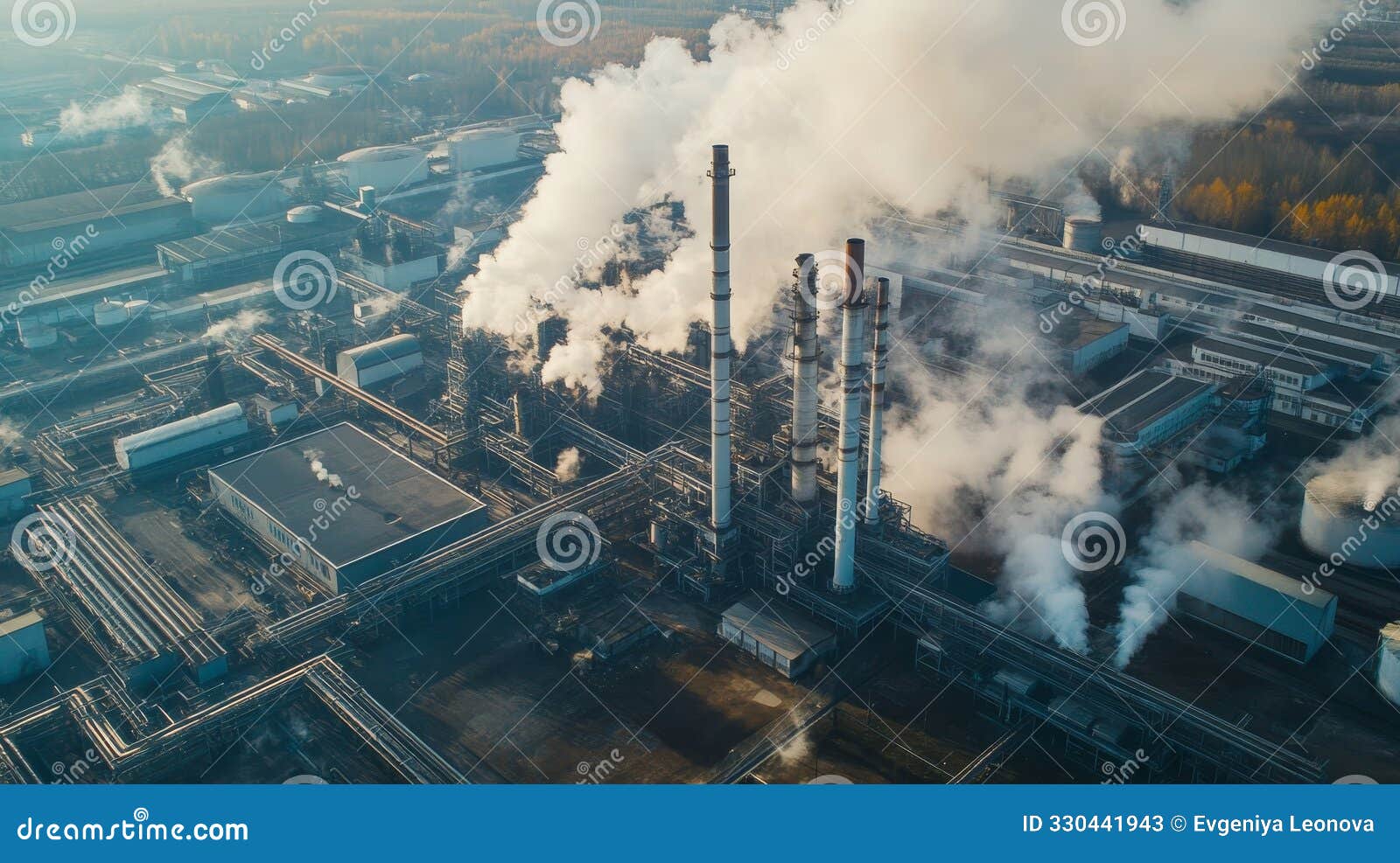 Industrial Factory Causing Pollution by Emitting Harmful Substances ...