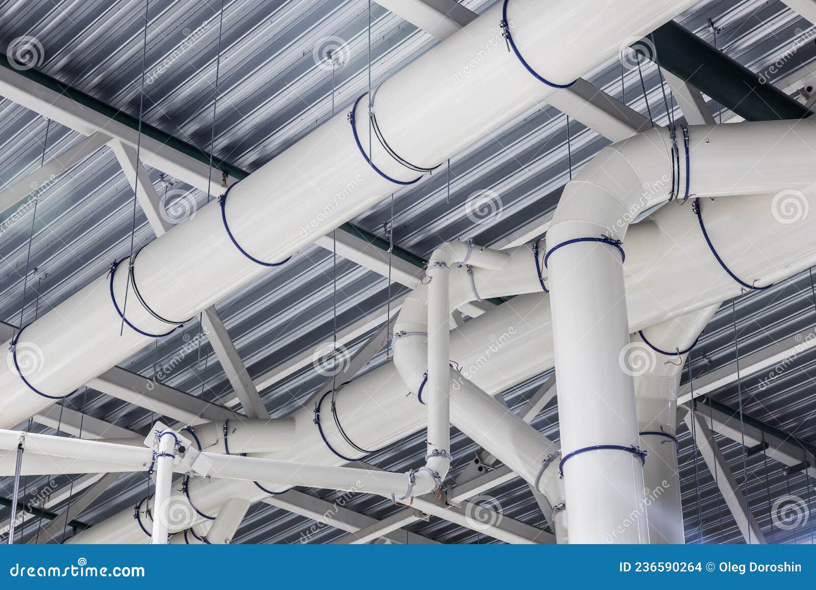 Industrial Factory Ceiling with Ventilation System and Air Vents Stock ...