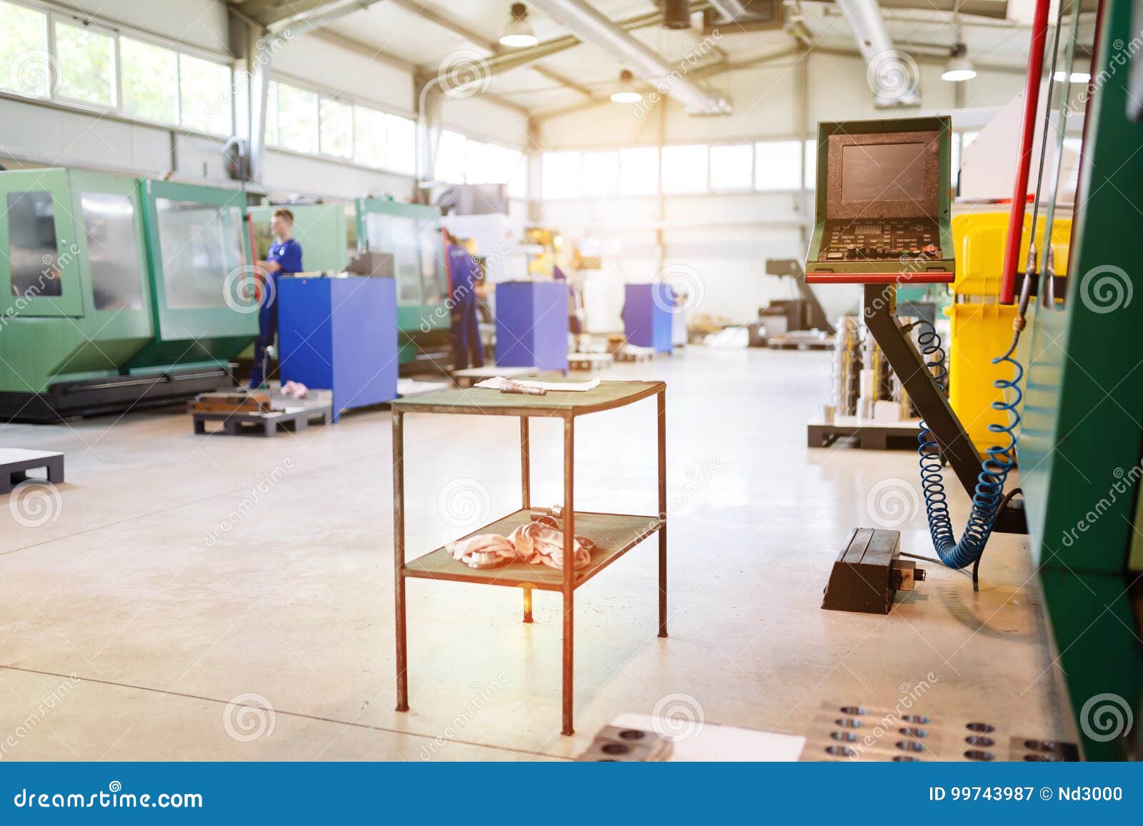 Industrial Factory with Cnc Machines Stock Image - Image of employee ...